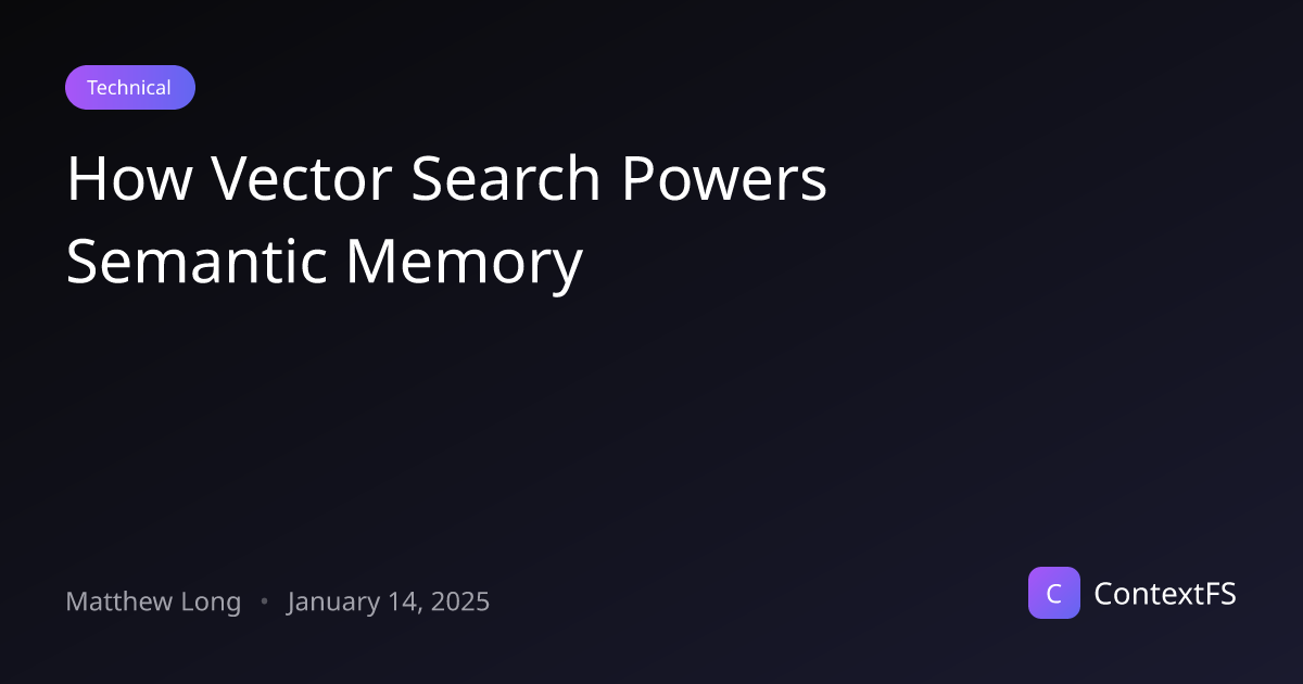 How Vector Search Powers Semantic Memory | ContextFS Blog